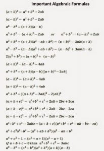 20 Most Important Algebra Formulas and Expression with Example- Algebra ...